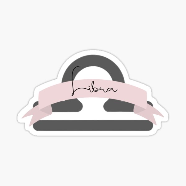 "Grey and Pink Zodiac Libra Star Sign" Sticker for Sale by mizzmaisie ...