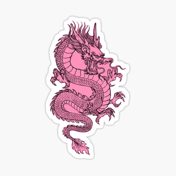 "pink dragon" Sticker by saniastanv | Redbubble
