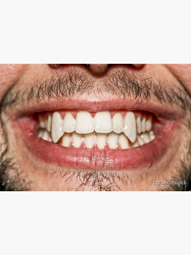 "Vampire Teeth with Mustache" Sticker for Sale by cgroenewald | Redbubble