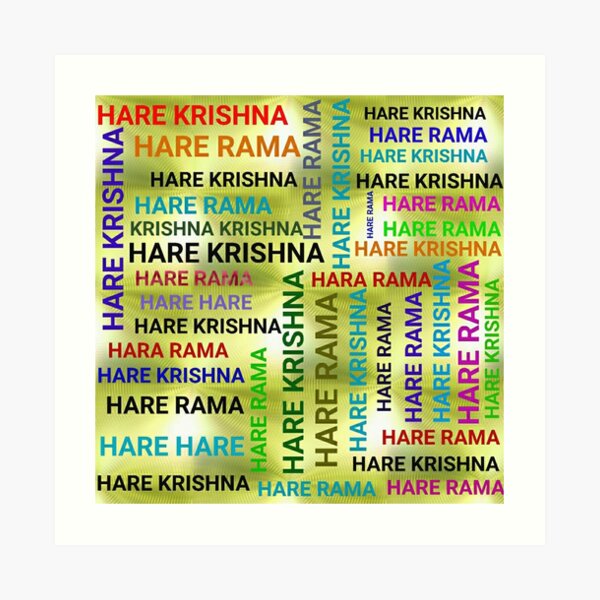 "Beautiful Hare Rama Hare Krishna text Maha mantra " Art Print for Sale ...