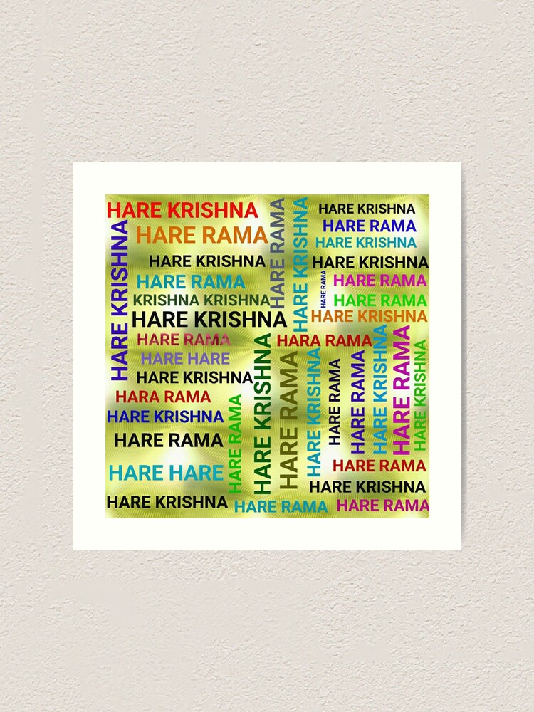 "Beautiful Hare Rama Hare Krishna text Maha mantra " Art Print for Sale ...