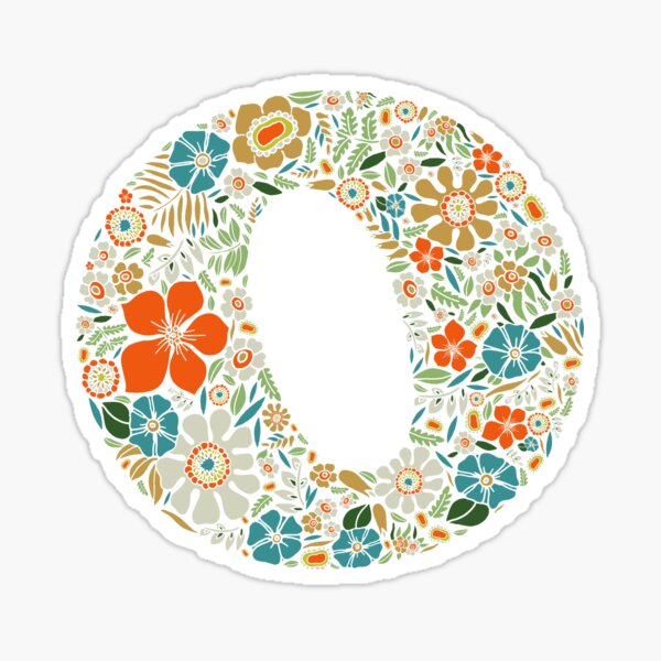 "Hippie Floral Letter O" Sticker for Sale by zeljkica | Redbubble