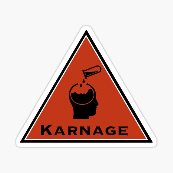 "Karnage Games" Sticker by MrMiniatureHero | Redbubble