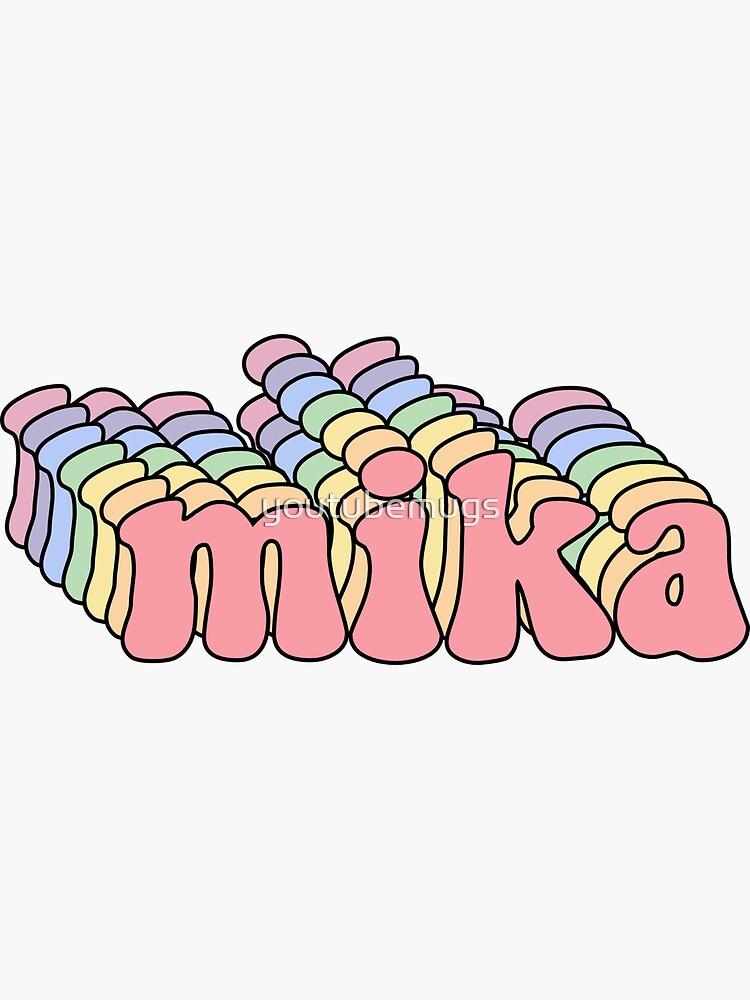 "mika name sticker" Sticker for Sale by youtubemugs | Redbubble
