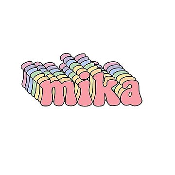 "mika name sticker" Sticker for Sale by youtubemugs | Redbubble