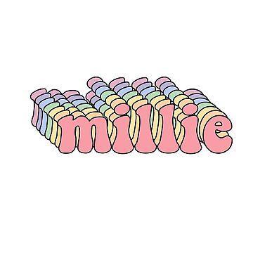 "millie name sticker" Sticker for Sale by youtubemugs | Redbubble