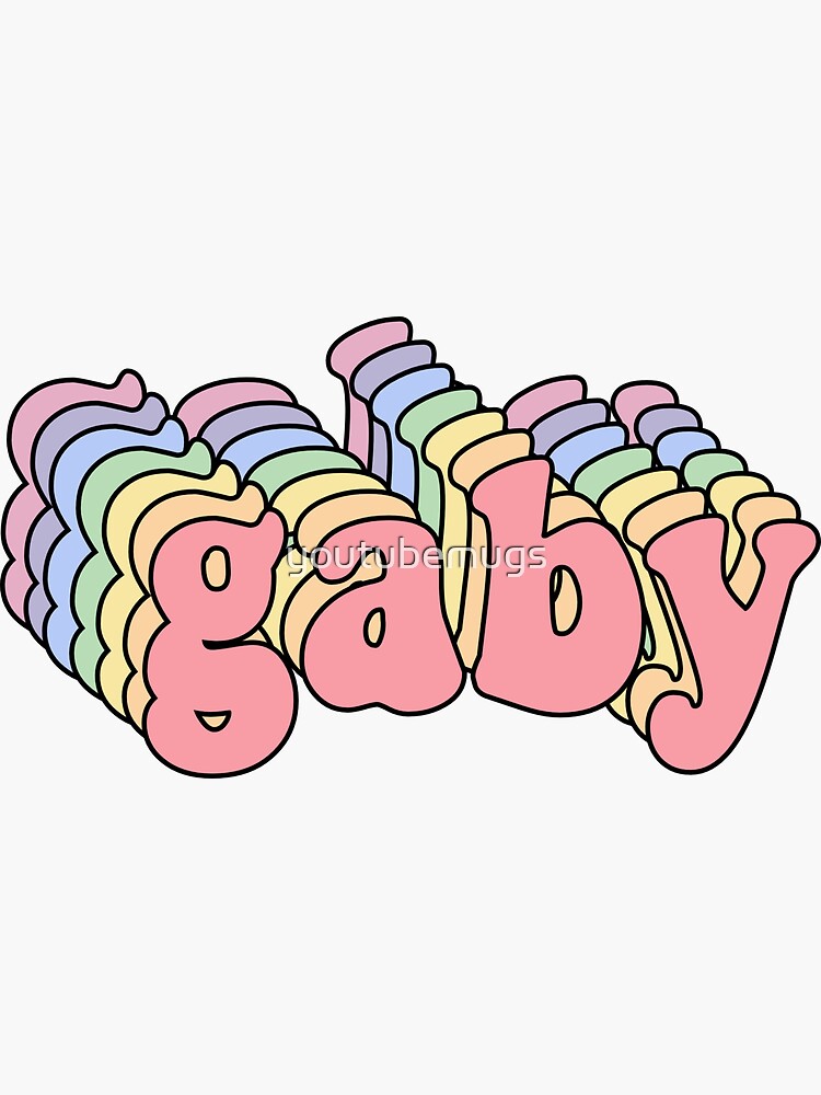 "gaby name sticker" Sticker by youtubemugs | Redbubble