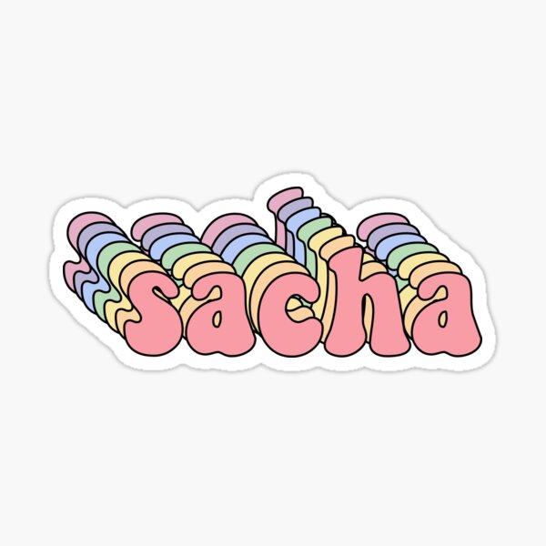 "sacha name sticker" Sticker for Sale by youtubemugs | Redbubble