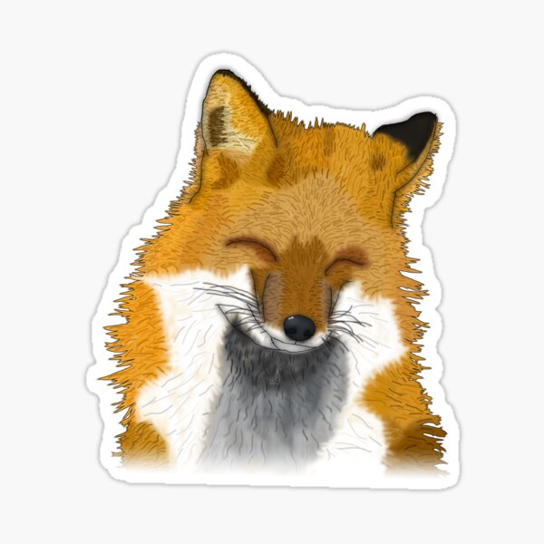 "Cute Smiley Fox Graphic" Sticker for Sale by acuvard | Redbubble