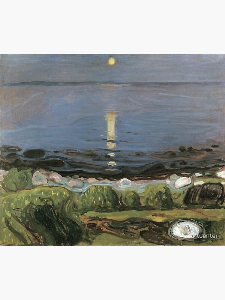 Edvard Munch - Summer Night By The Beach Premium Matte Vertical Poster ...