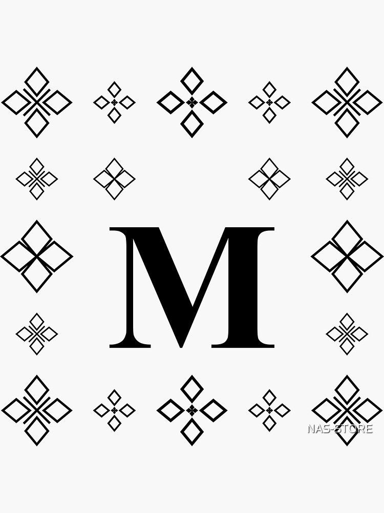 "Cute letter M initial monogram pattern" Sticker for Sale by NAS-STORE ...