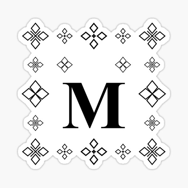"Cute letter M initial monogram pattern" Sticker for Sale by NAS-STORE ...