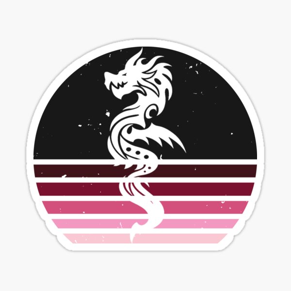 "Medieval Dragon Gothic Sunset" Sticker for Sale by redjaygraphics ...