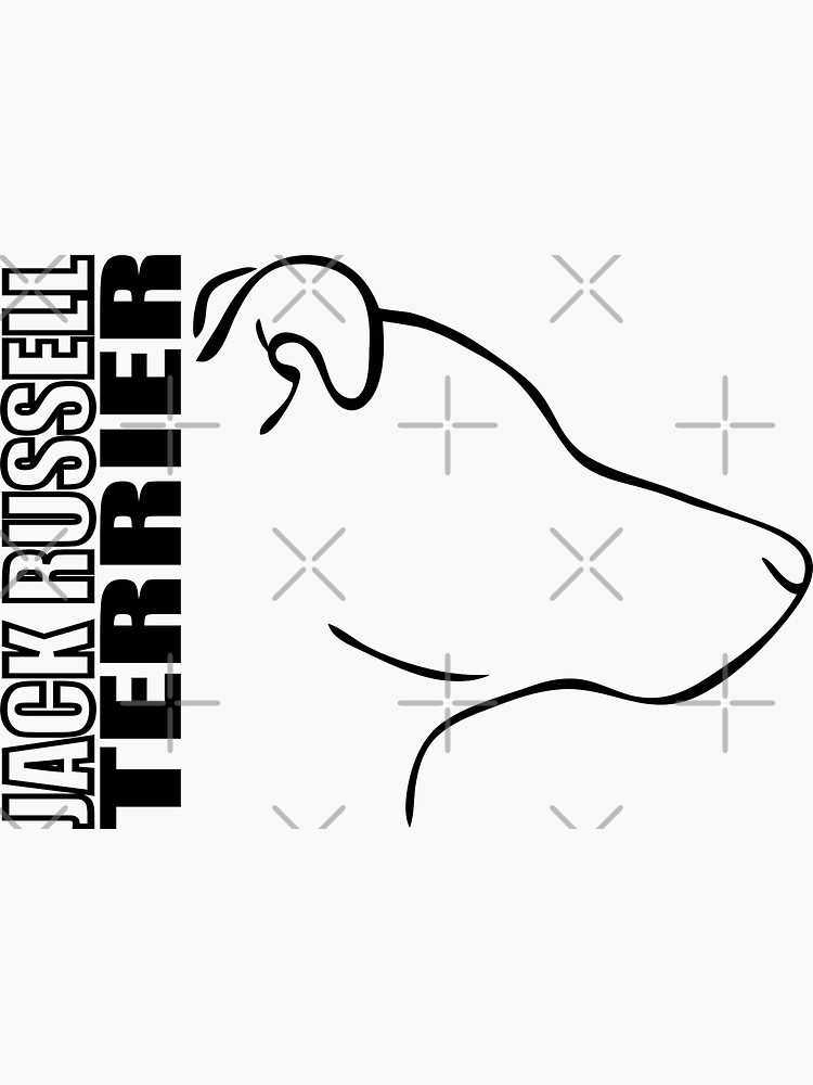 "JACK RUSSELL TERRIER - outline" Sticker for Sale by dogarts | Redbubble