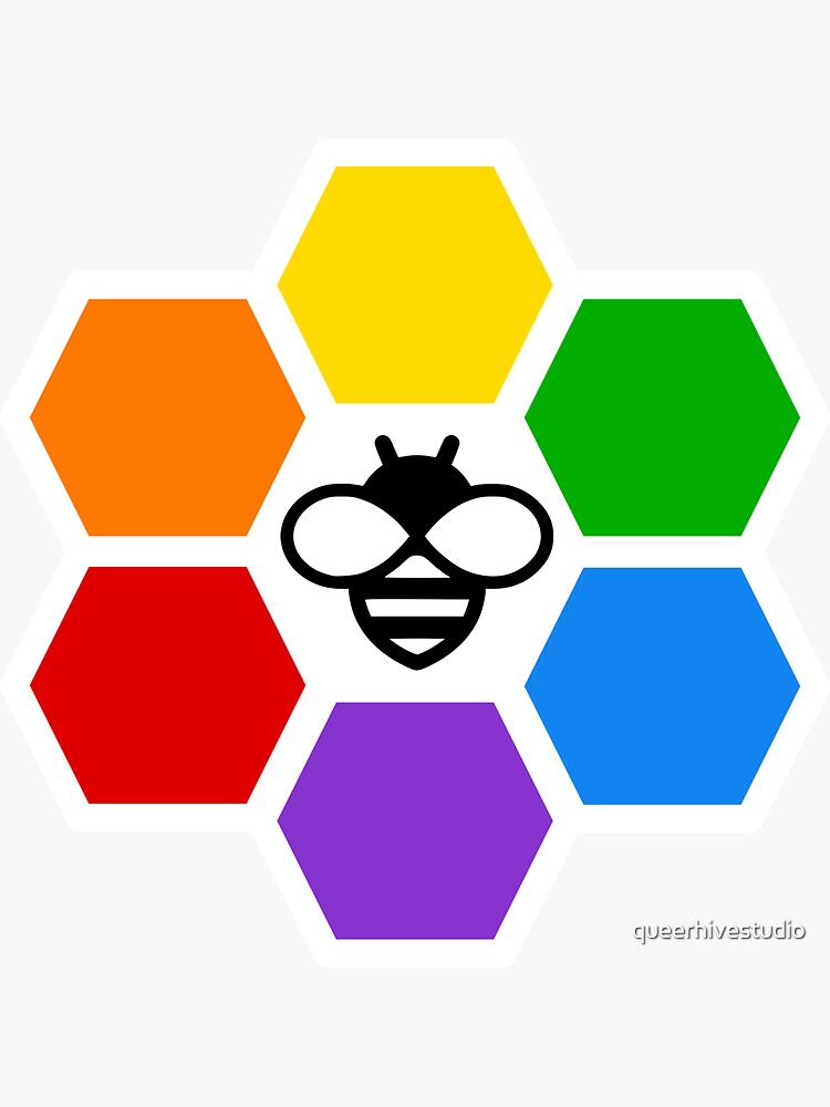 "Bee Rainbow Queer Hive Gay Flag LGBTQ+ " Sticker for Sale by ...