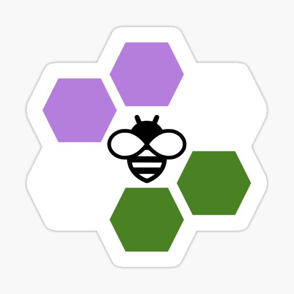 "Genderqueer Bee Queer Hive Flag LGBTQ+ GQ Gender Queer" Sticker for ...