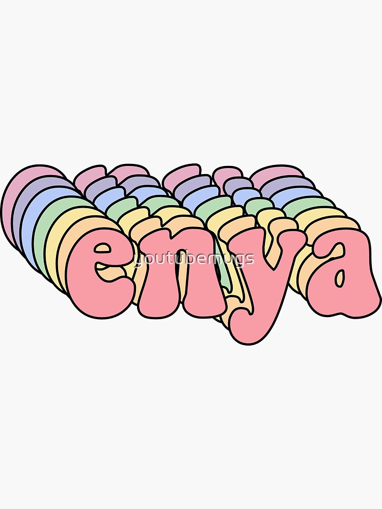 "enya name sticker" Sticker for Sale by youtubemugs | Redbubble