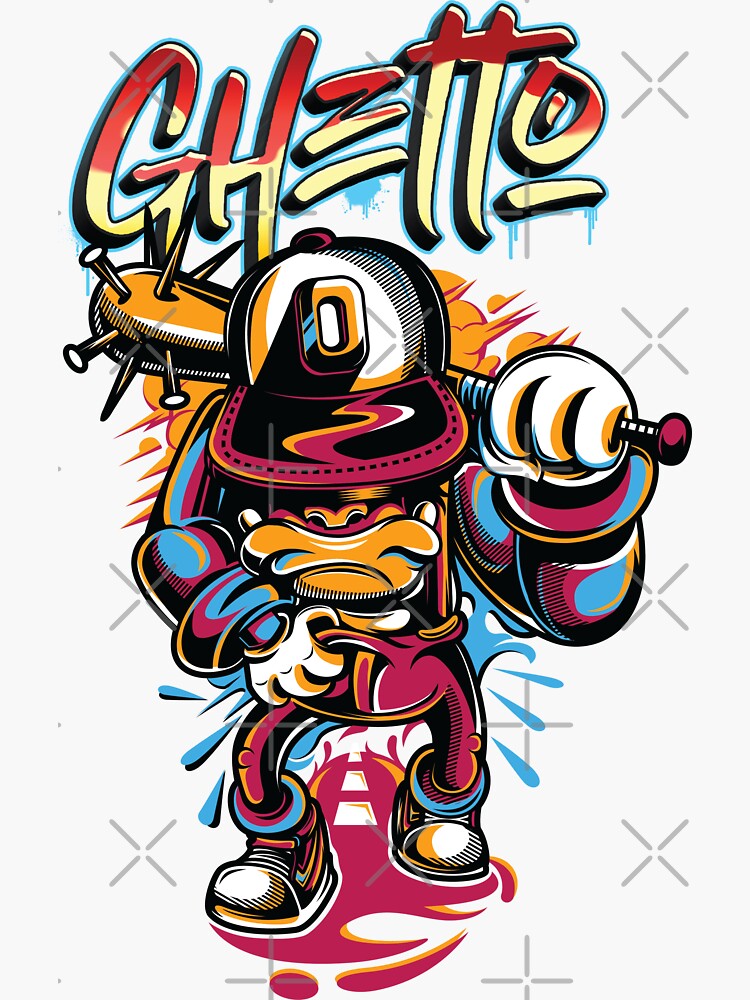 "GHETTO - Ghetto collection" Sticker for Sale by RadnyFashion | Redbubble
