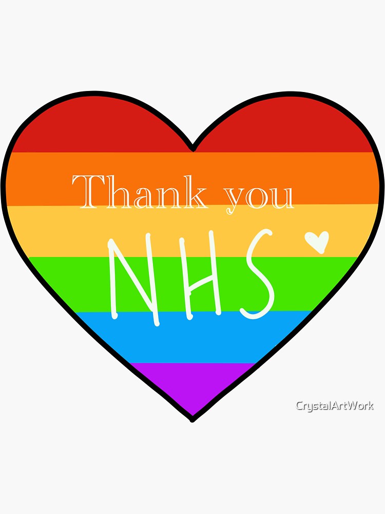 "Thank You NHS " Sticker by CrystalArtWork | Redbubble