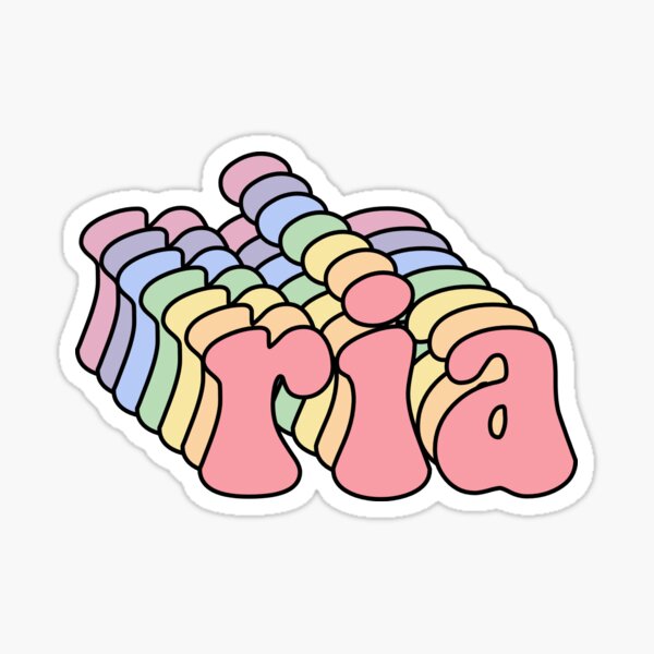 "ria name sticker" Sticker by youtubemugs | Redbubble