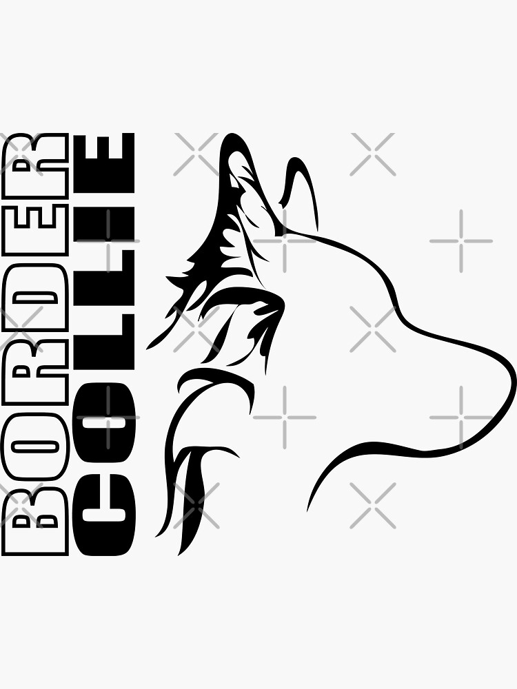 "BORDER COLLIE - outline" Sticker by dogarts | Redbubble