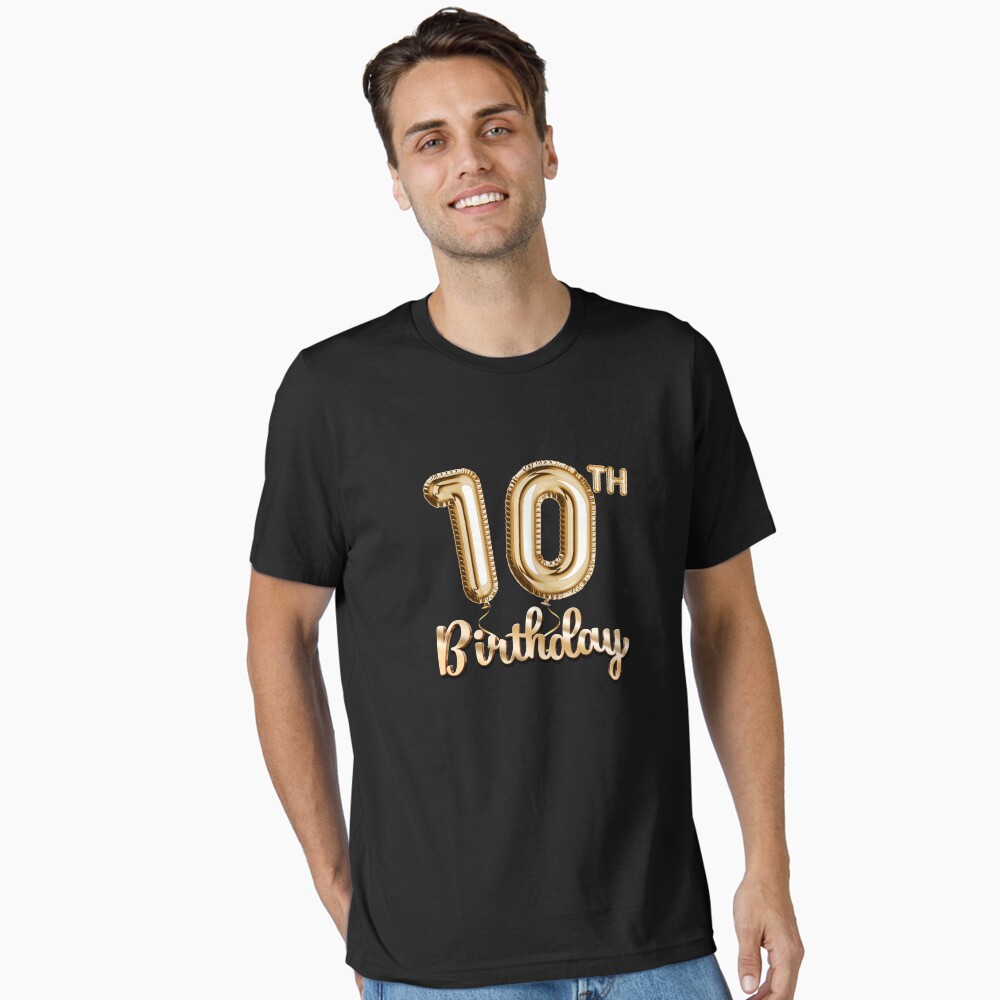 "10th Birthday Gifts - Party Balloons Gold" Sticker for Sale by ...