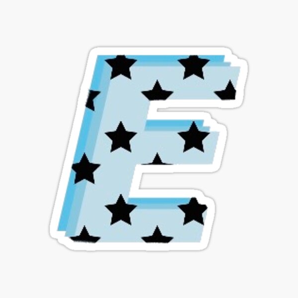 "letter E with stars " Sticker by mkessler730 | Redbubble