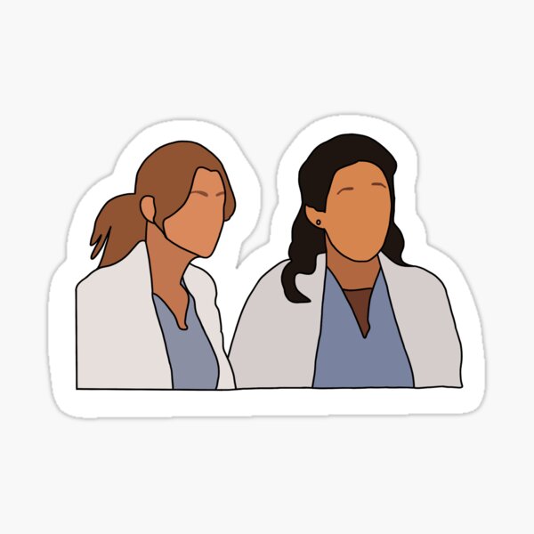 "Meredith and Cristina" Sticker for Sale by Bellanbraun | Redbubble