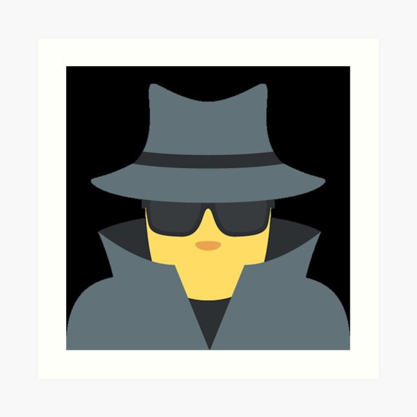 "Mystery man emoji" Art Print for Sale by ScrappyDesigns | Redbubble