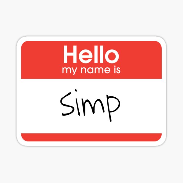 "Simp " Sticker by elijoy | Redbubble