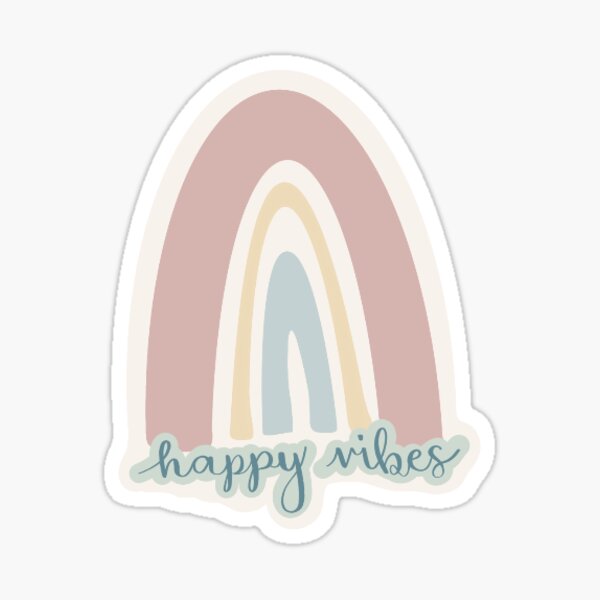 "Rainbow happy sticker" Sticker by maddybutts | Redbubble