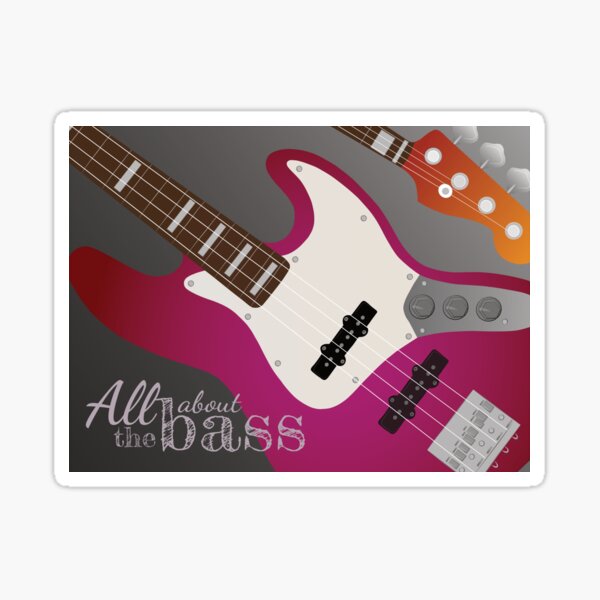"All About the Bass (Pink)" Sticker for Sale by Bear-and-Boo | Redbubble
