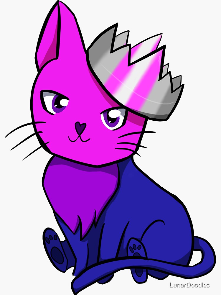 "Bisexual Demigirl Pride Cat" Sticker for Sale by LunarDoodles | Redbubble