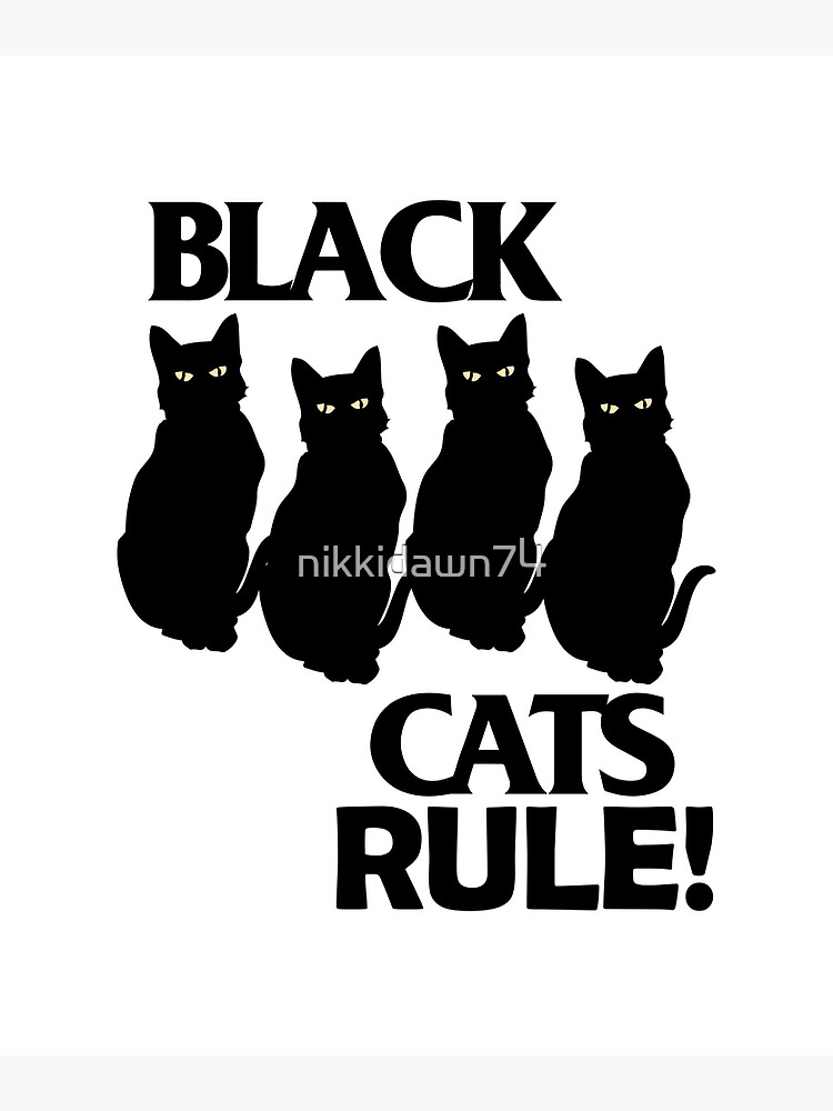 "Black Cats Rule Funny Cute Feline Lover Novelty Cat Lady design ...