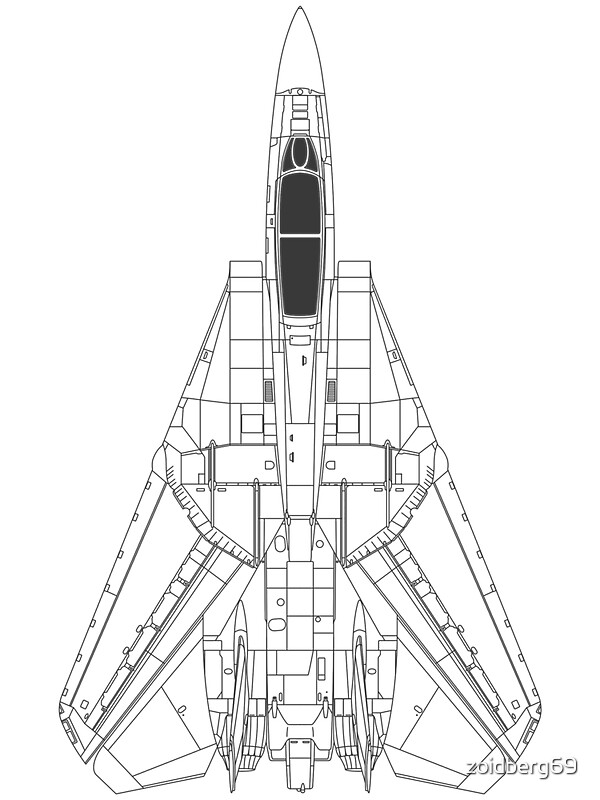 "Grumman F-14 Tomcat Blueprint" Stickers by zoidberg69 | Redbubble