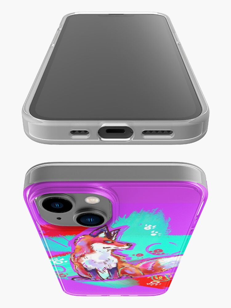 Coque iPhone « Je devais dessiner un renard dans mon style néon-pop ...