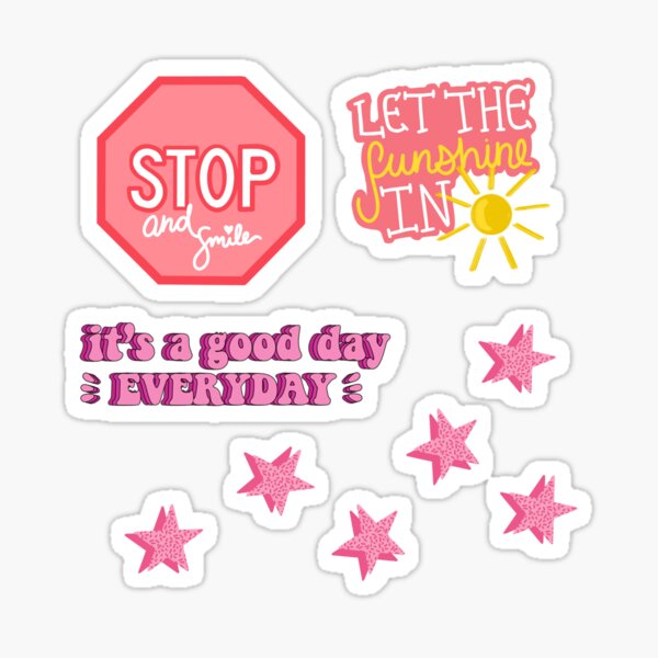 "Pink Happy Pack" Sticker by libbylooloo | Redbubble