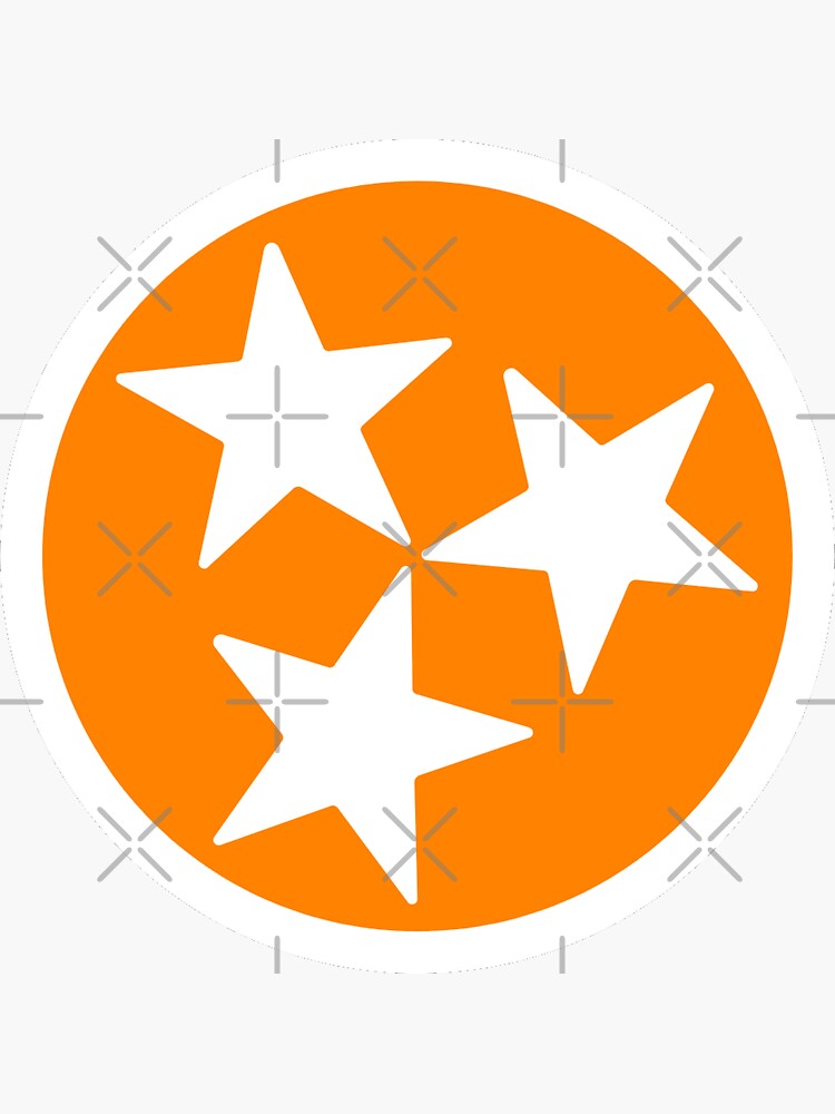 "Orange & White Tri-Star" Sticker for Sale by tennessee-carly | Redbubble