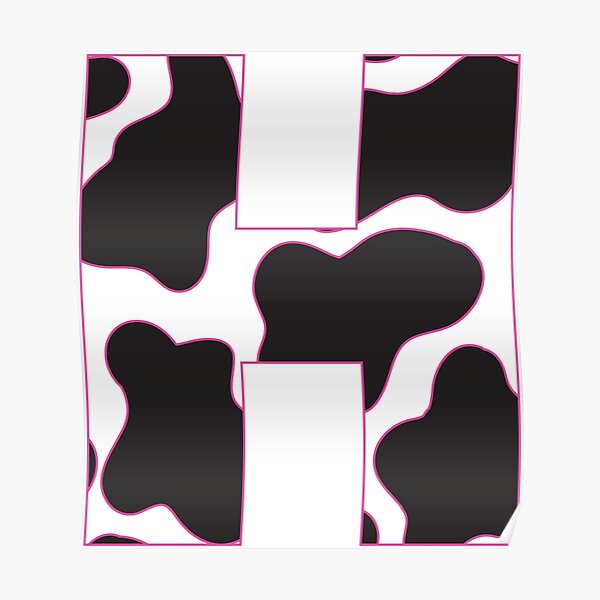 "cow print letter h" Poster by keeganemma | Redbubble