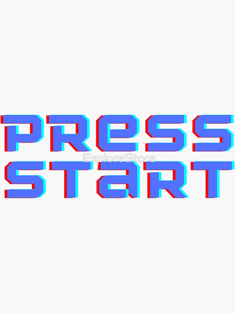 "Press Start" Sticker for Sale by ExploreStore | Redbubble