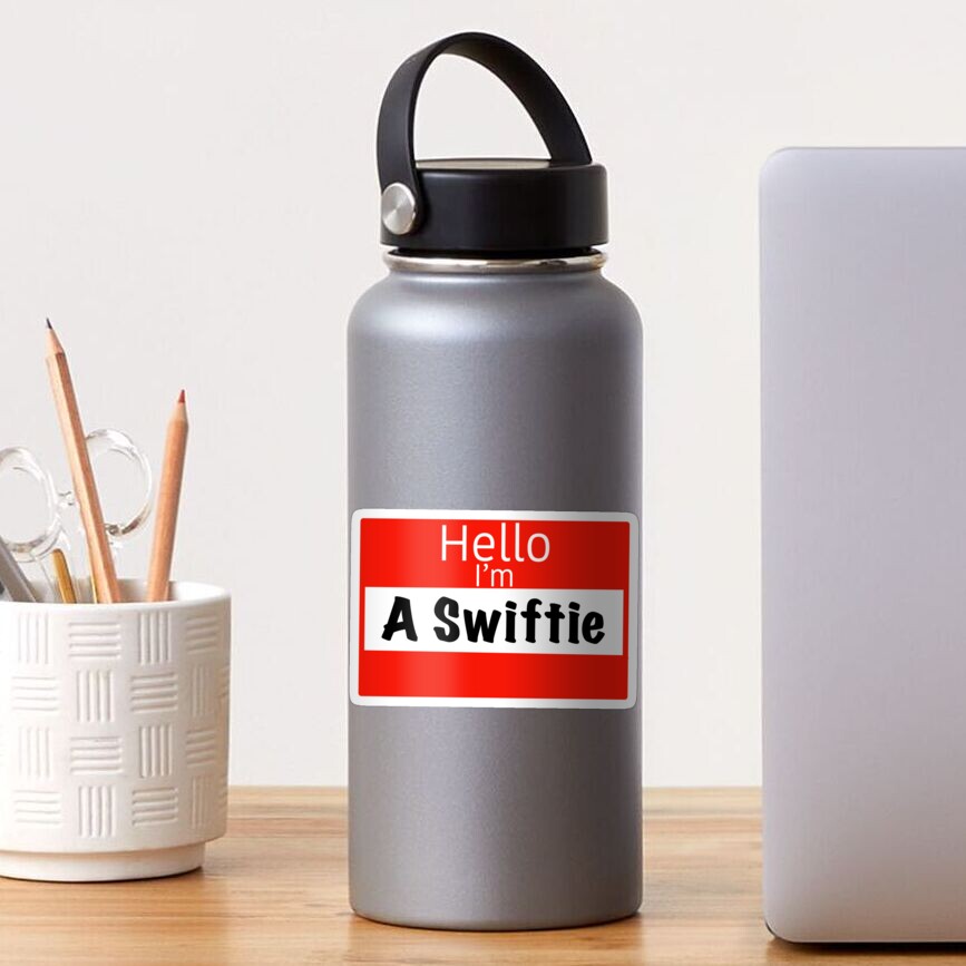 "Hello I'm a Swiftie" Sticker for Sale by swiftiesara | Redbubble