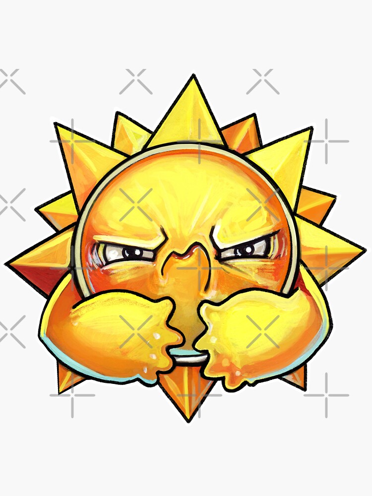 "Angry sun" Sticker for Sale by ArtOfBianca | Redbubble