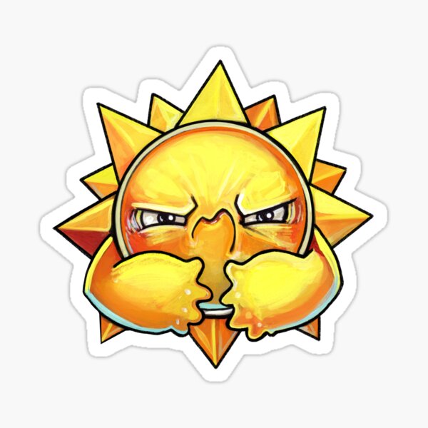 "Angry sun" Sticker for Sale by ArtOfBianca | Redbubble