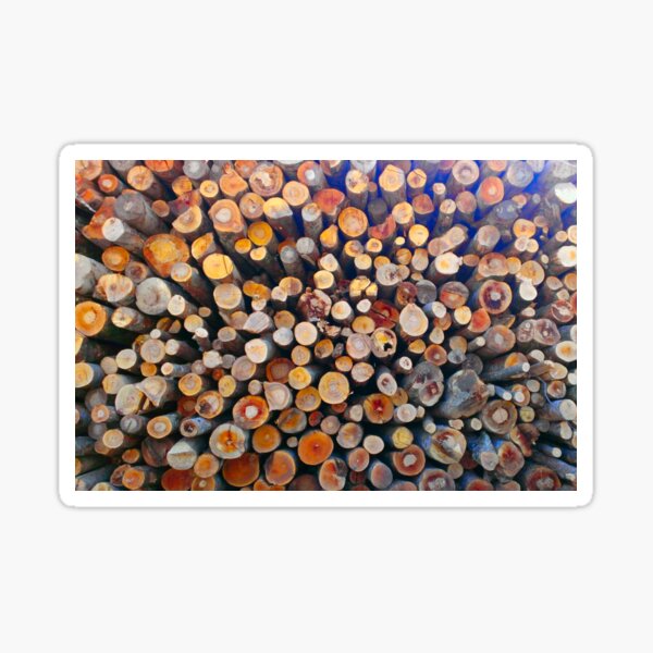 "Close to nature - wood piles" Sticker for Sale by yunicorndesigns ...