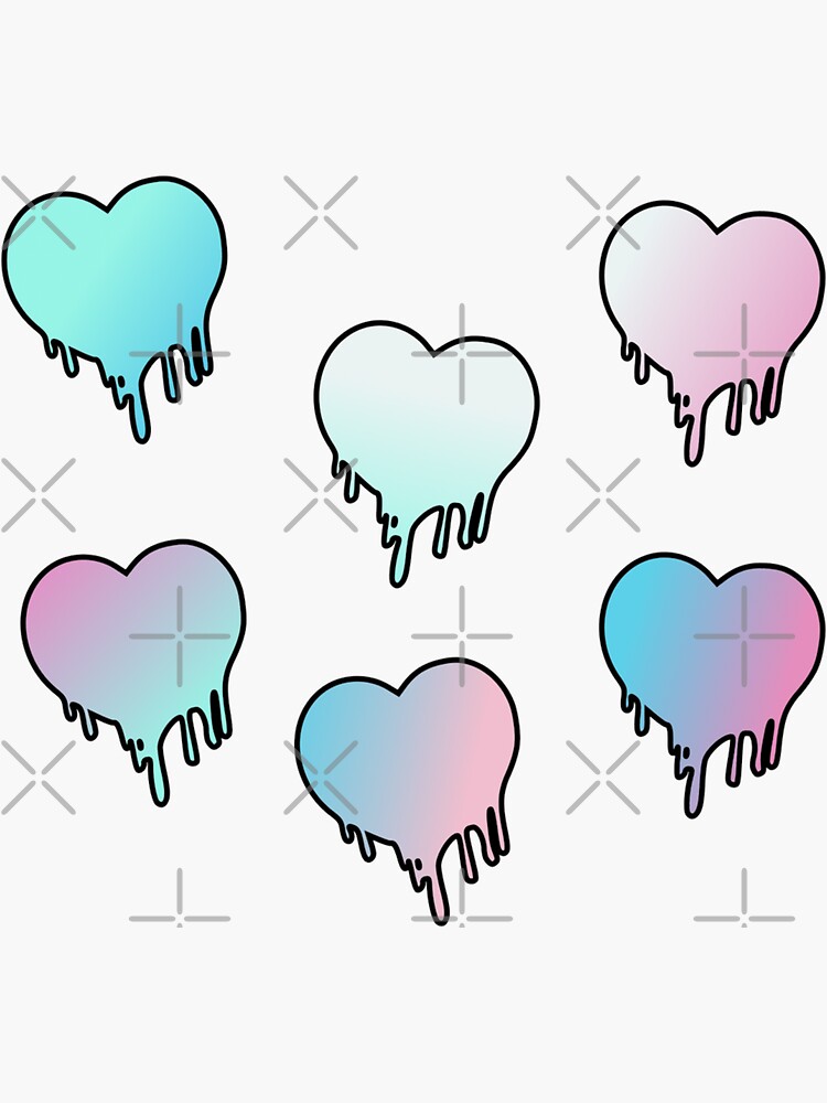 "Dripping Hearts Sticker Pack (collab with LBrody12)" Sticker for Sale ...