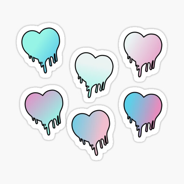 "Dripping Hearts Sticker Pack (collab with LBrody12)" Sticker for Sale ...