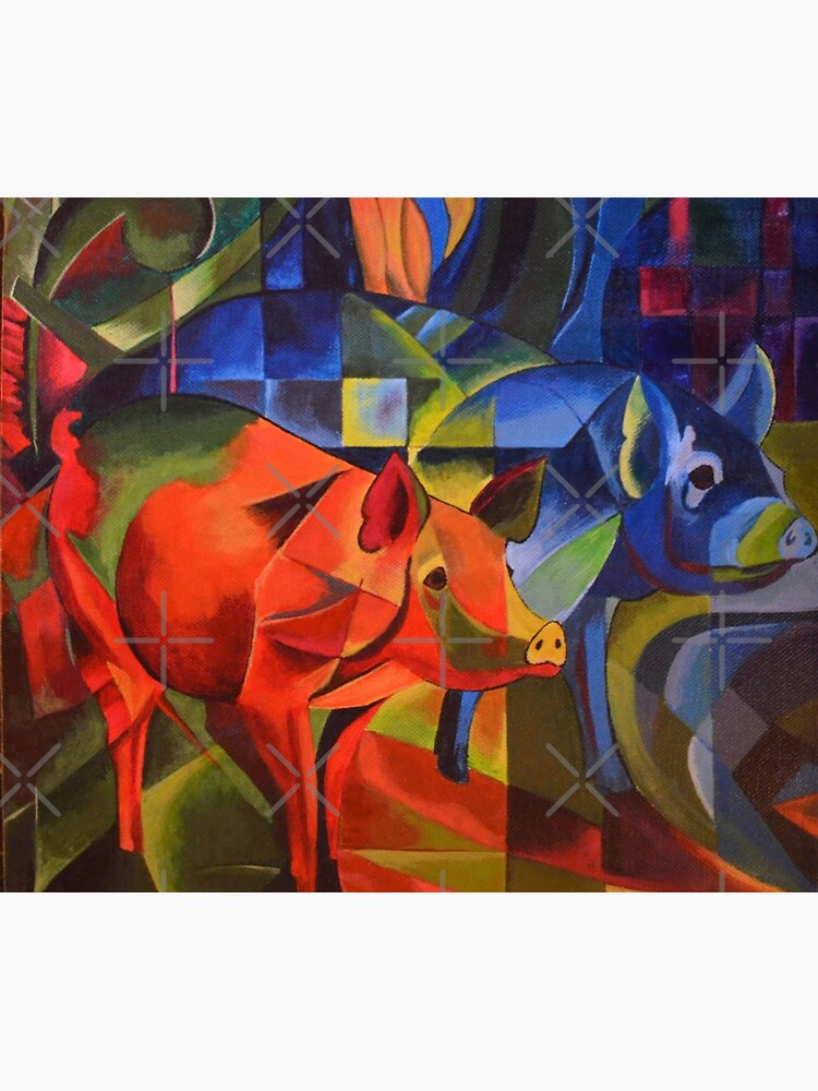 "Pigs (1913) by Franz Marc" Throw Blanket for Sale by ginastera-66 ...