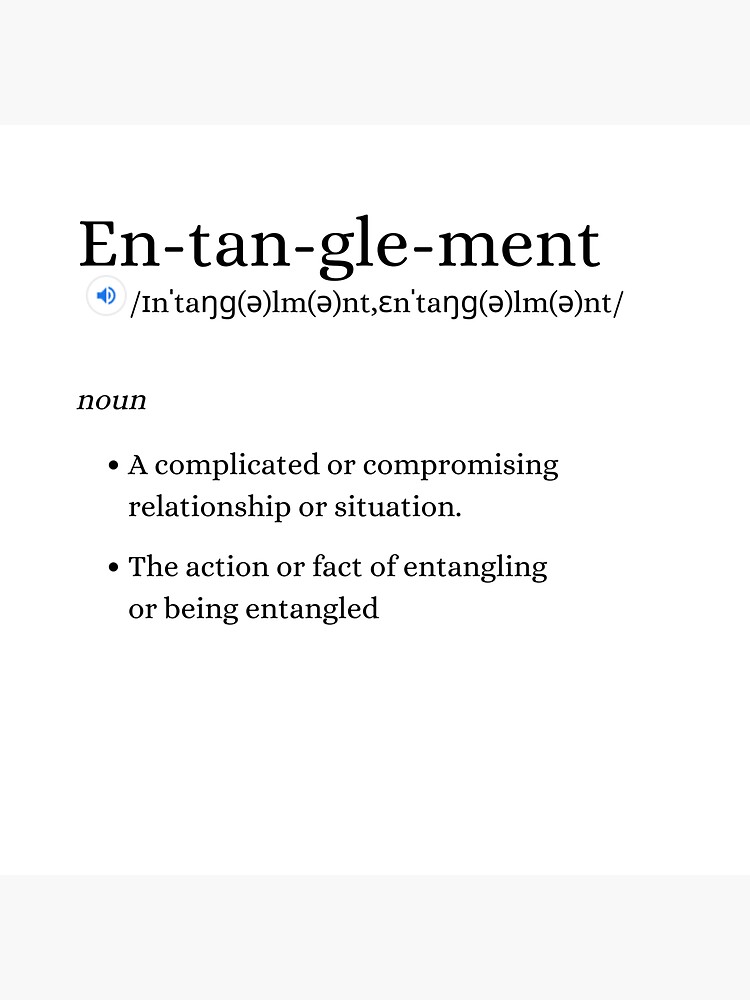 "Entanglement Definition" Sticker for Sale by DorcasM | Redbubble