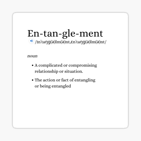 "Entanglement Definition" Sticker for Sale by DorcasM | Redbubble