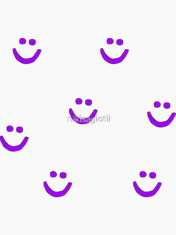 "purple smiley face stickers" Sticker for Sale by nikisagiotii | Redbubble